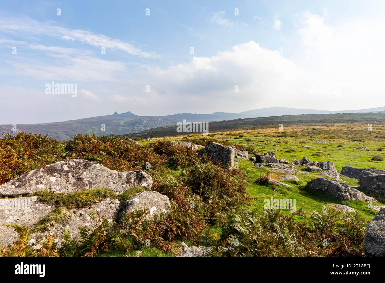 Hound Tor Dartmoor National Park in Devon, rock granite formation ...
