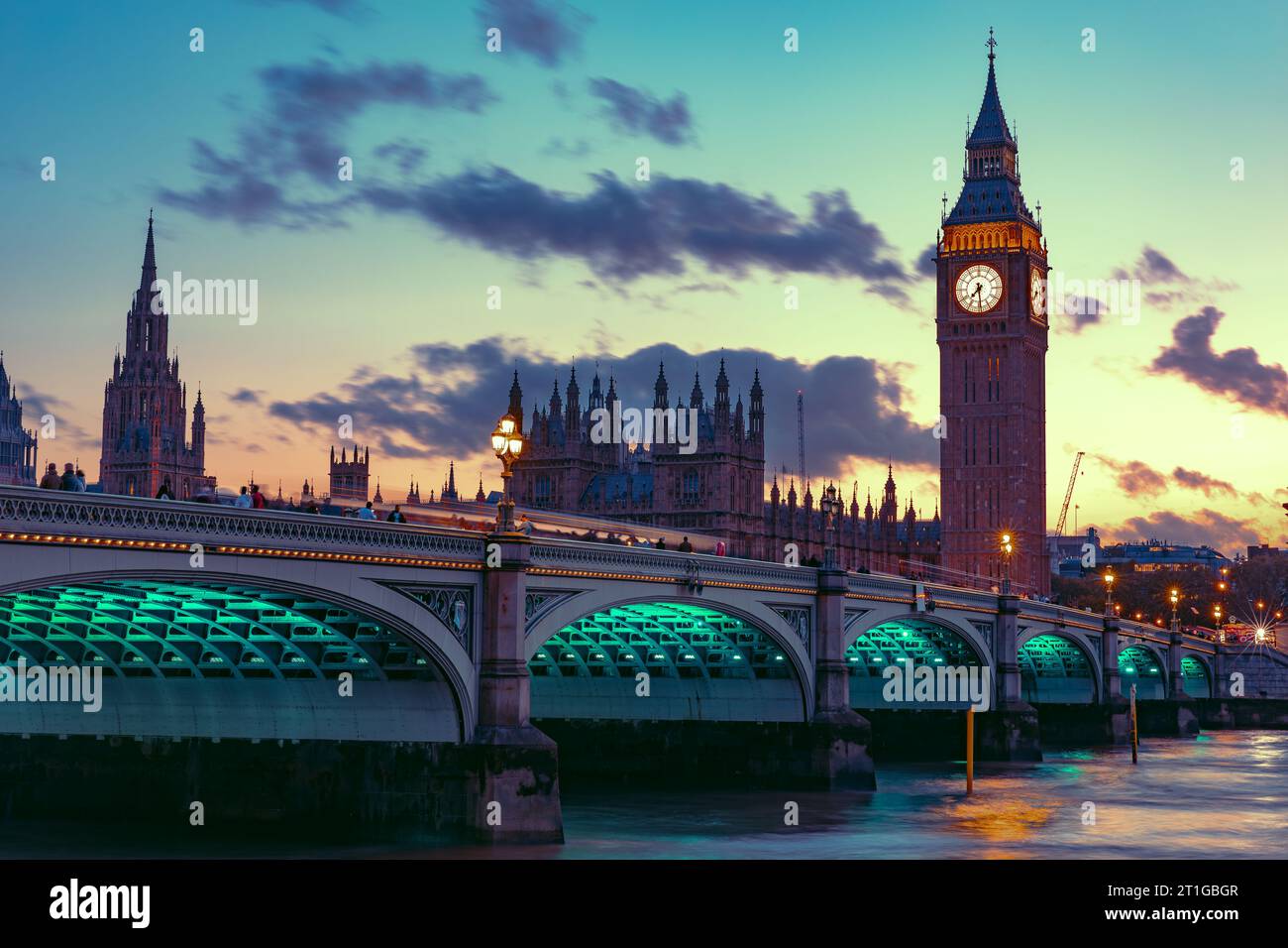 Westminster Bridge and Palace, London Stock Photo - Alamy