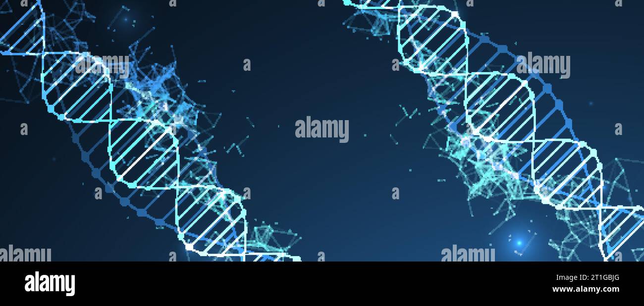 Science template, wallpaper or banner with a DNA molecules. Vector ...