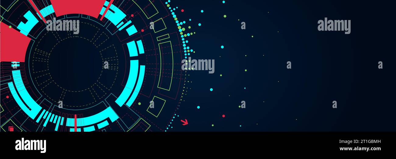 Abstract circle technology concept. Circuit board, high computer color ...