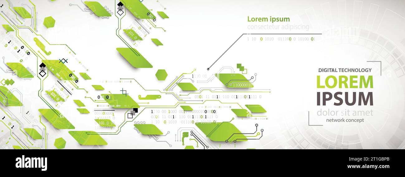 Vector illustration, Hi-tech digital technology and engineering theme ...