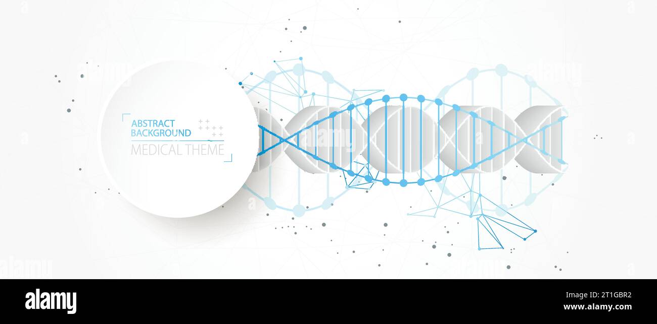 Science template, abstract background with a 3D DNA molecules. Vector ...