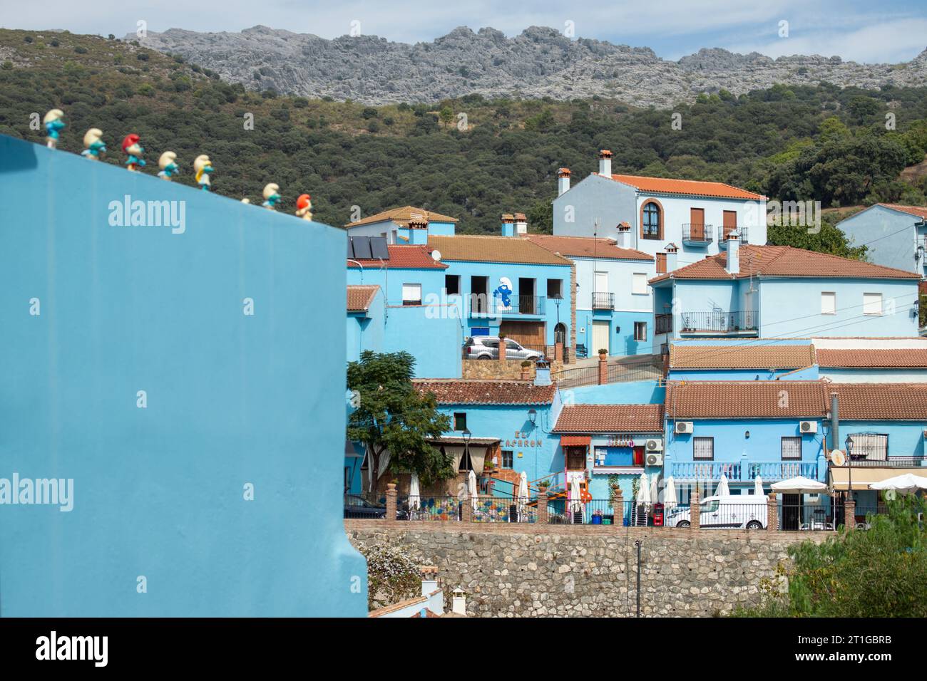 JUZCAR, SPAIN - OCTOBER 6, 2023: Visiting of blue Smurfs Village in ...