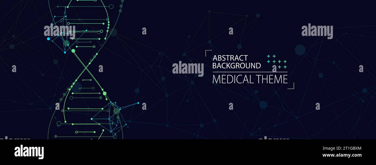 Science template, abstract background with a 3D DNA molecules. Vector ...