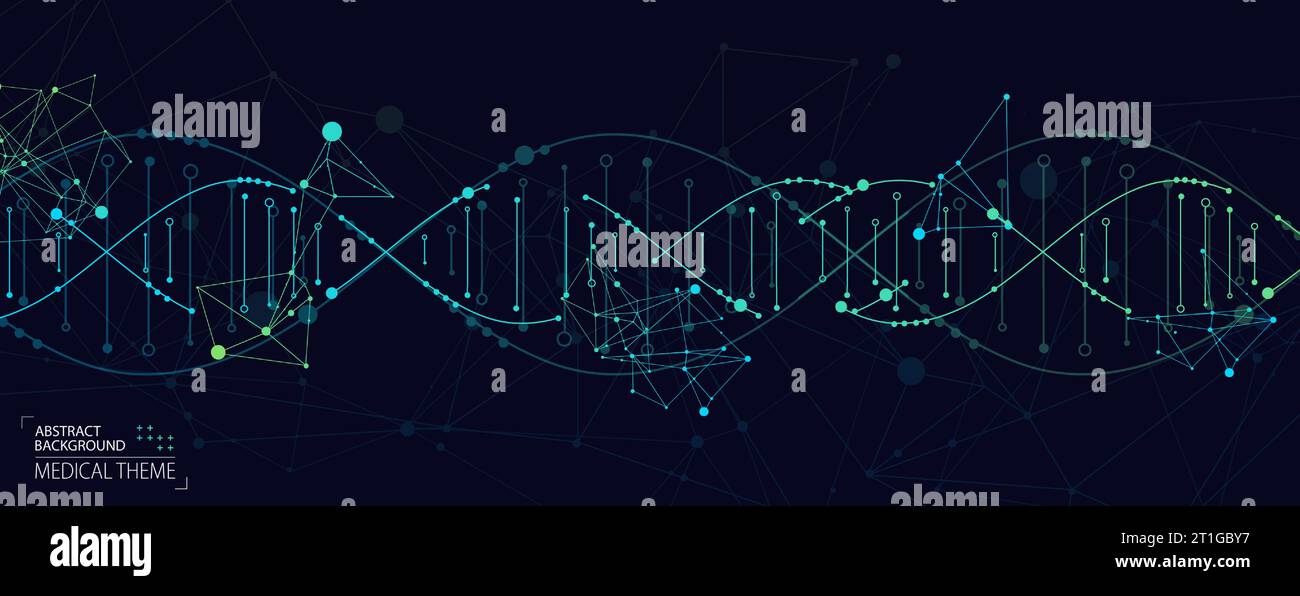 Science template, abstract background with a 3D DNA molecules. Vector ...