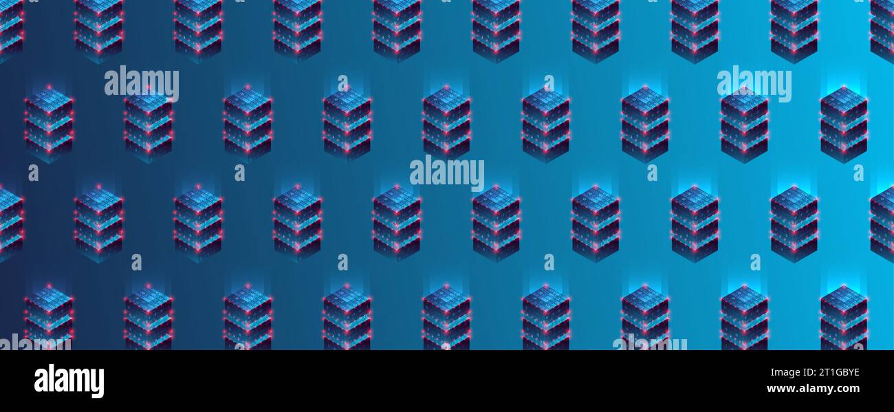 Isometric technology towers simple pattern Stock Vector Image & Art - Alamy