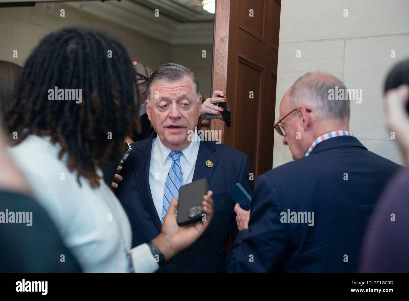 United States Representative Tom Cole (Republican of Oklahoma) talks to ...