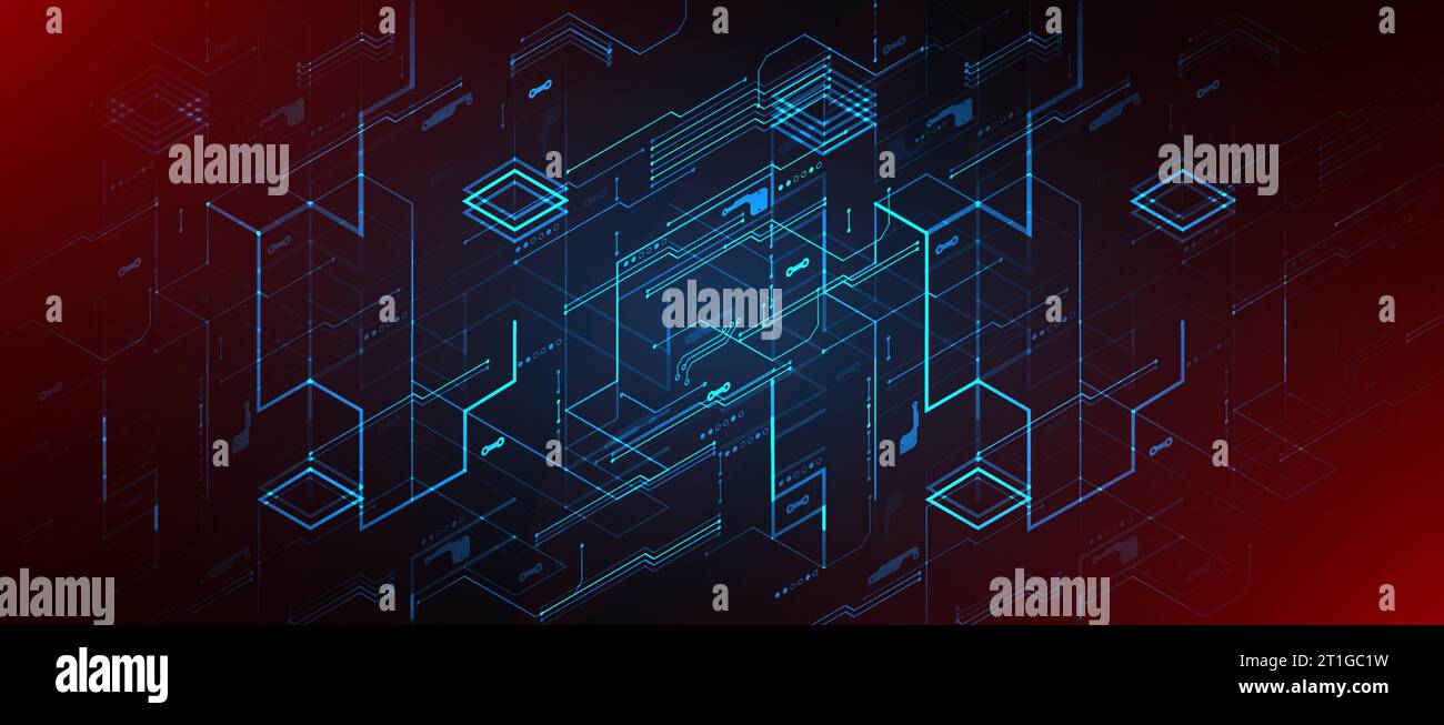 Vector illustration, Hi-tech digital technology and engineering theme ...