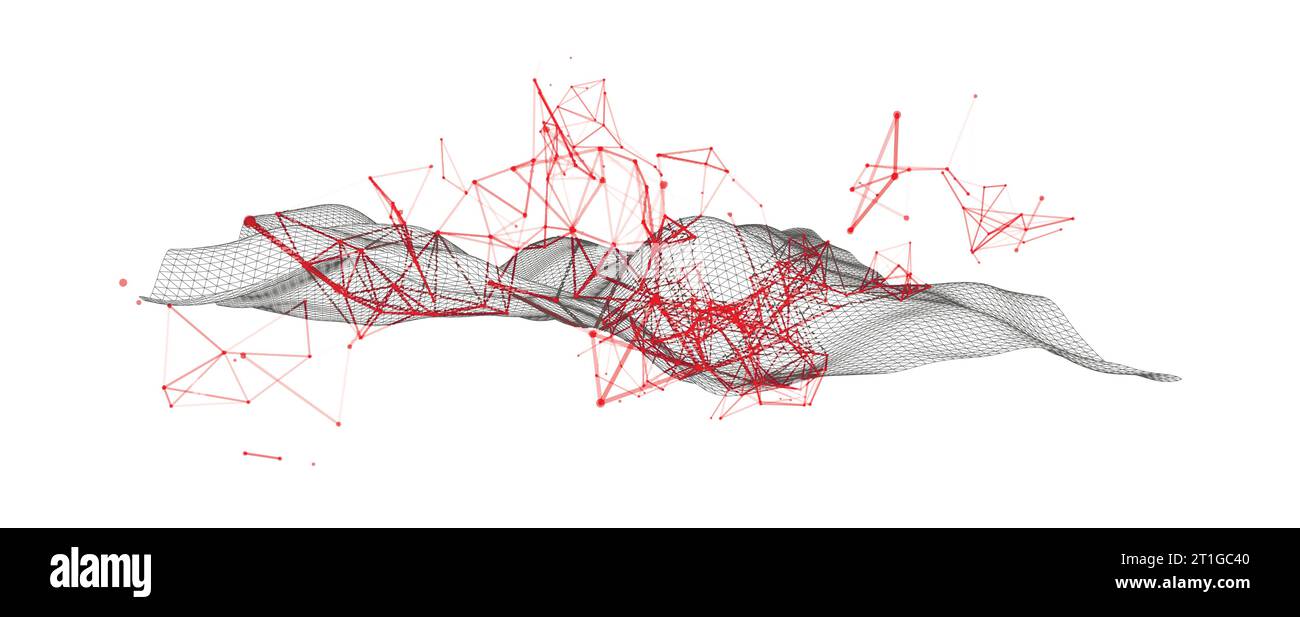 Polygonal science background with connecting dots and lines. Digital ...