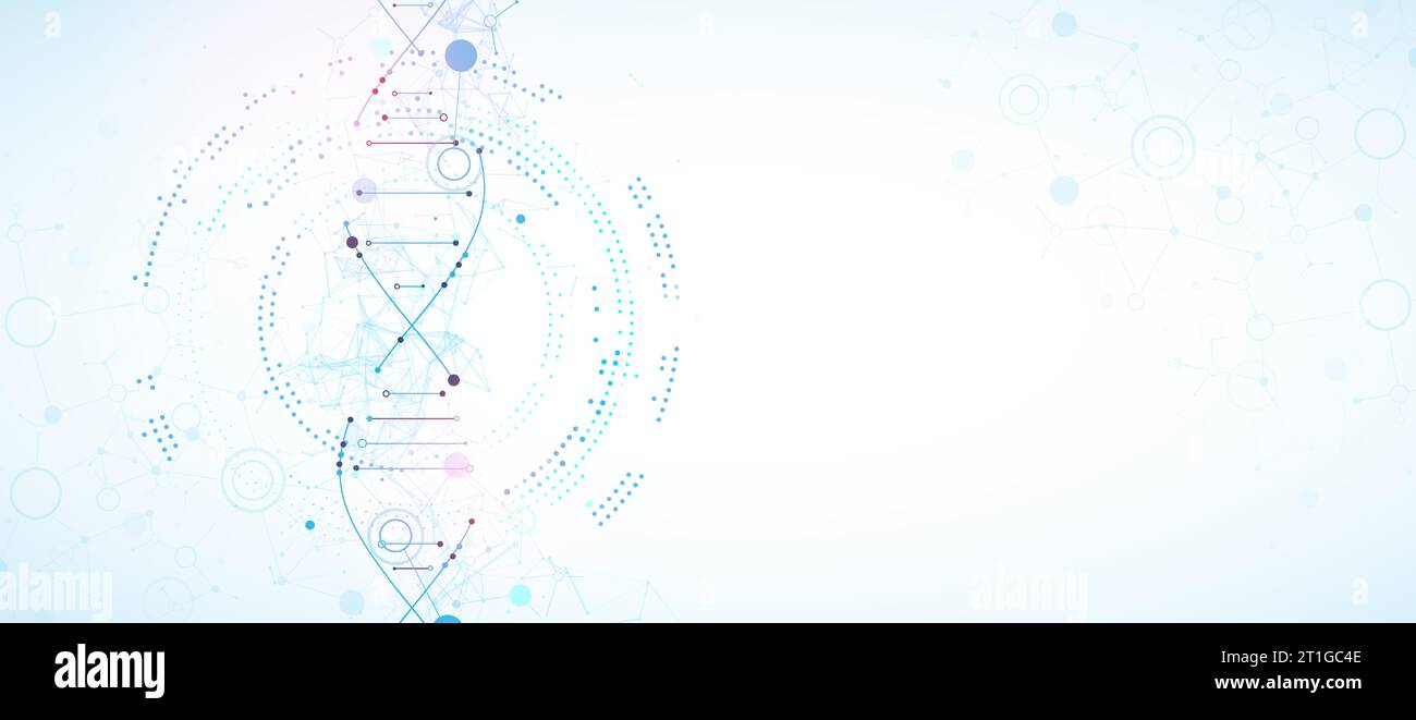 Science template, wallpaper or banner with a DNA molecules. Vector ...