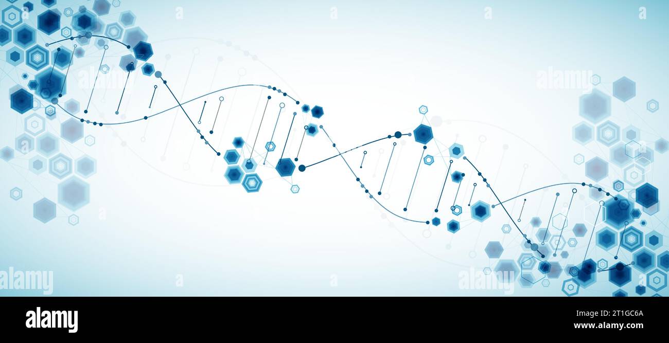 Science template, abstract background with a 3D DNA molecules. Vector ...