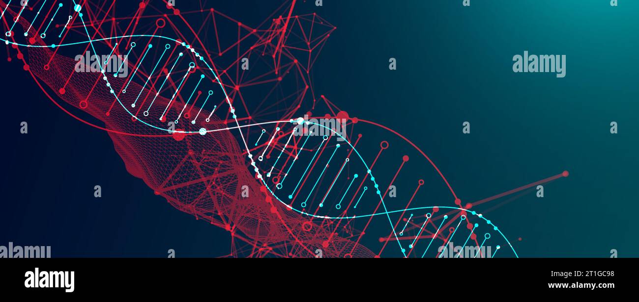 Science template, wallpaper or banner with a DNA molecules. Vector ...