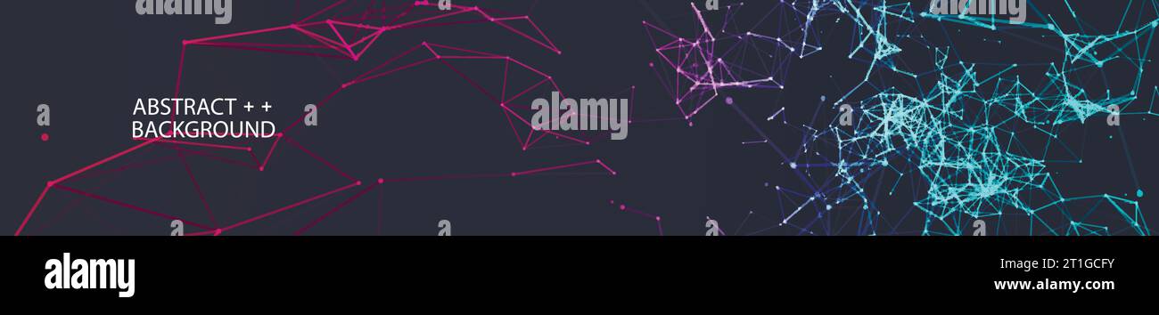 Abstract polygonal vector background with connecting dots and lines. Digital data visualization ...