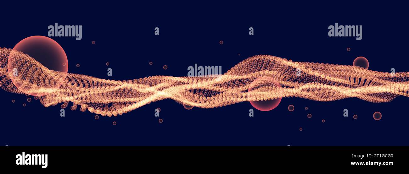 Abstract Vector Background Glowing Particles Dynamic Flow Stock Vector