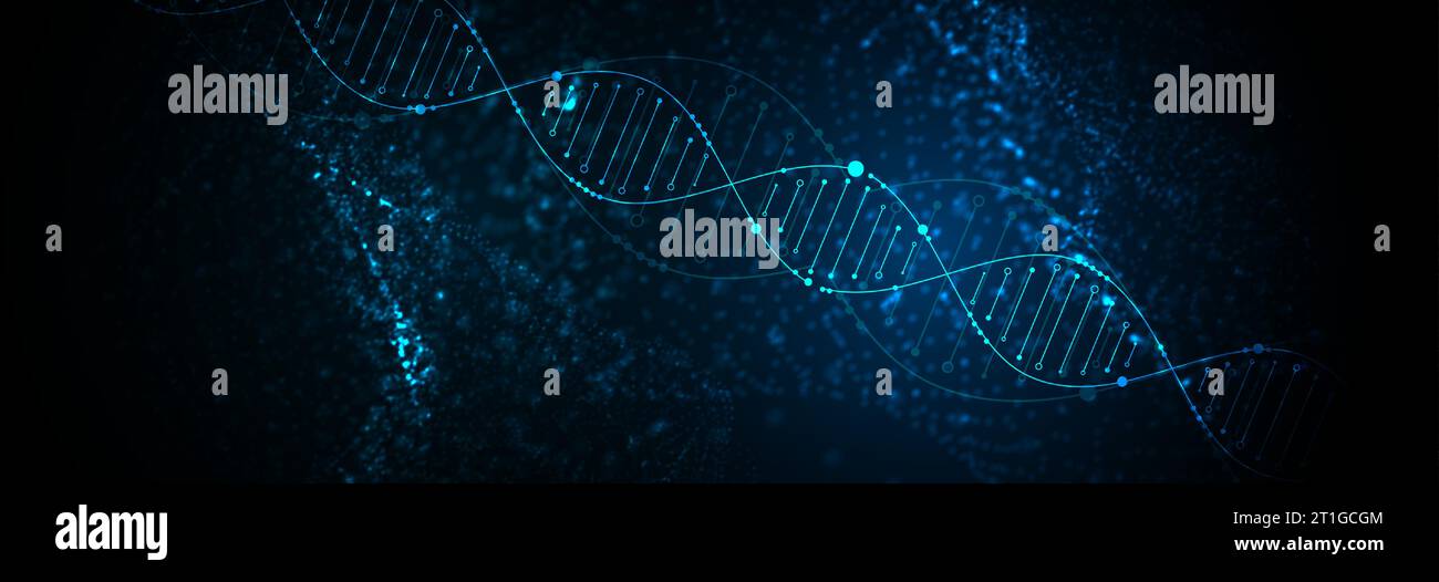 Science template, abstract background with a 3D DNA molecules. Vector ...