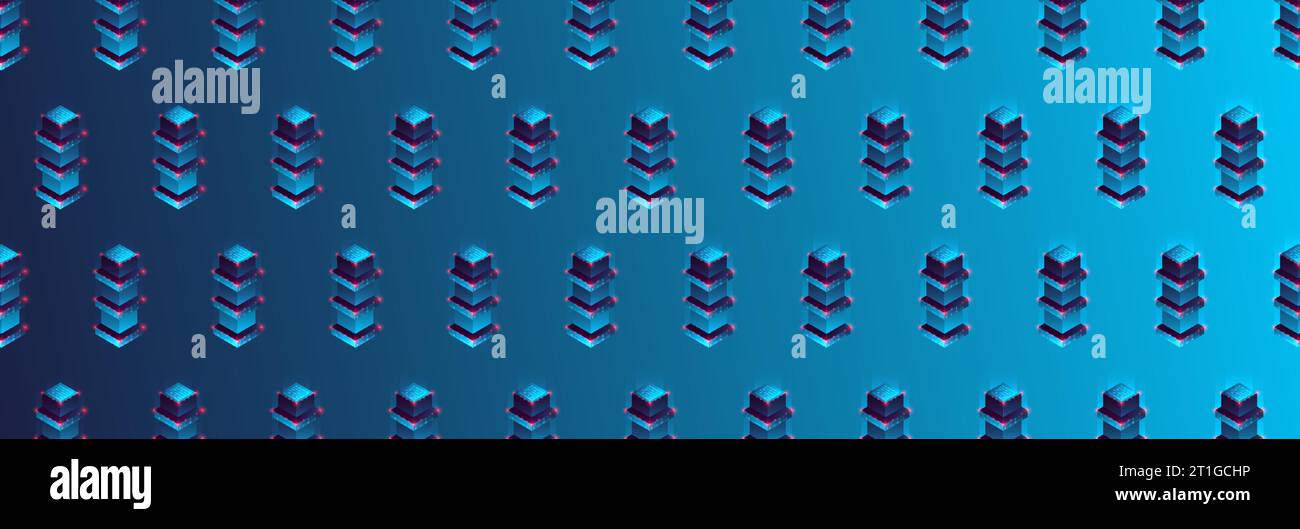 Isometric technology towers simple pattern Stock Vector Image & Art - Alamy
