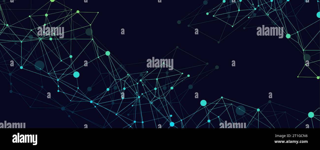 Abstract Polygonal Vector Background With Connecting Dots And Lines Digital Data Visualization