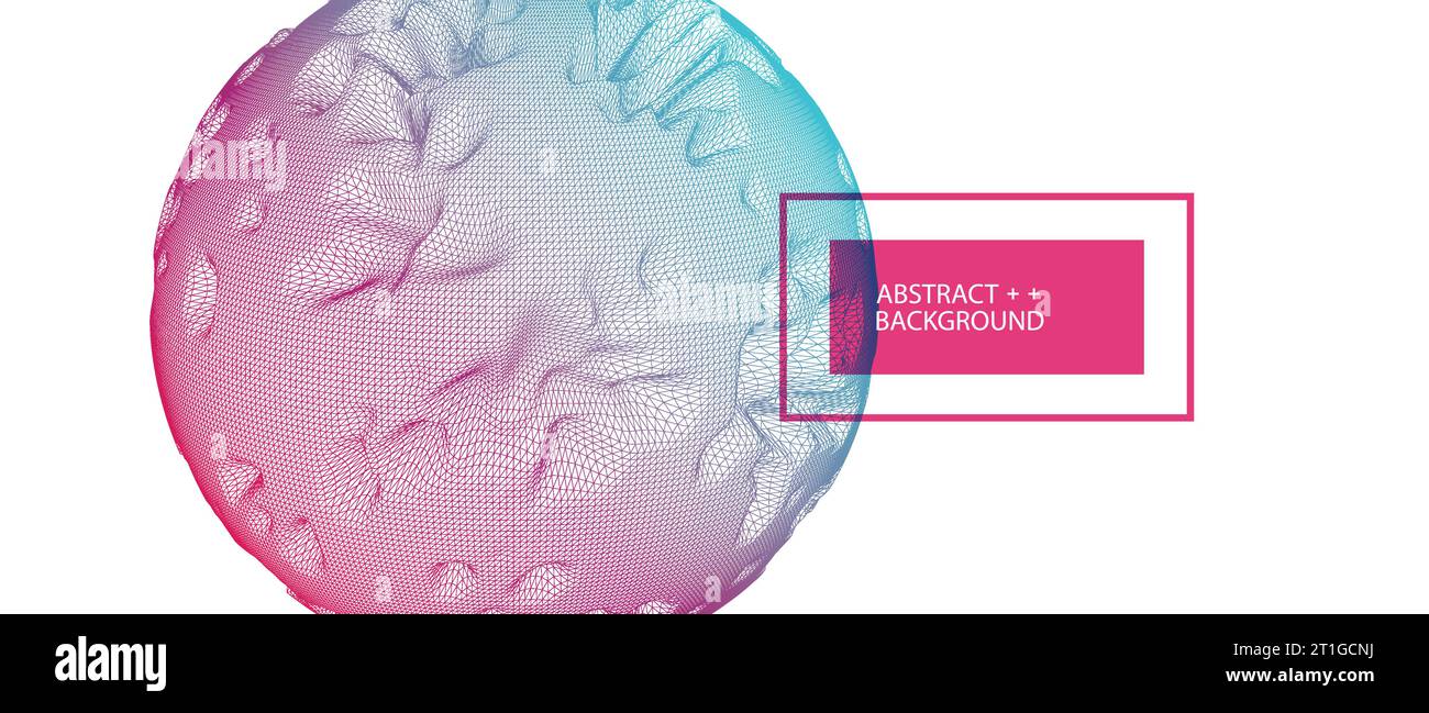 Abstract sphere background with waves. 3D surface Stock Vector Image ...