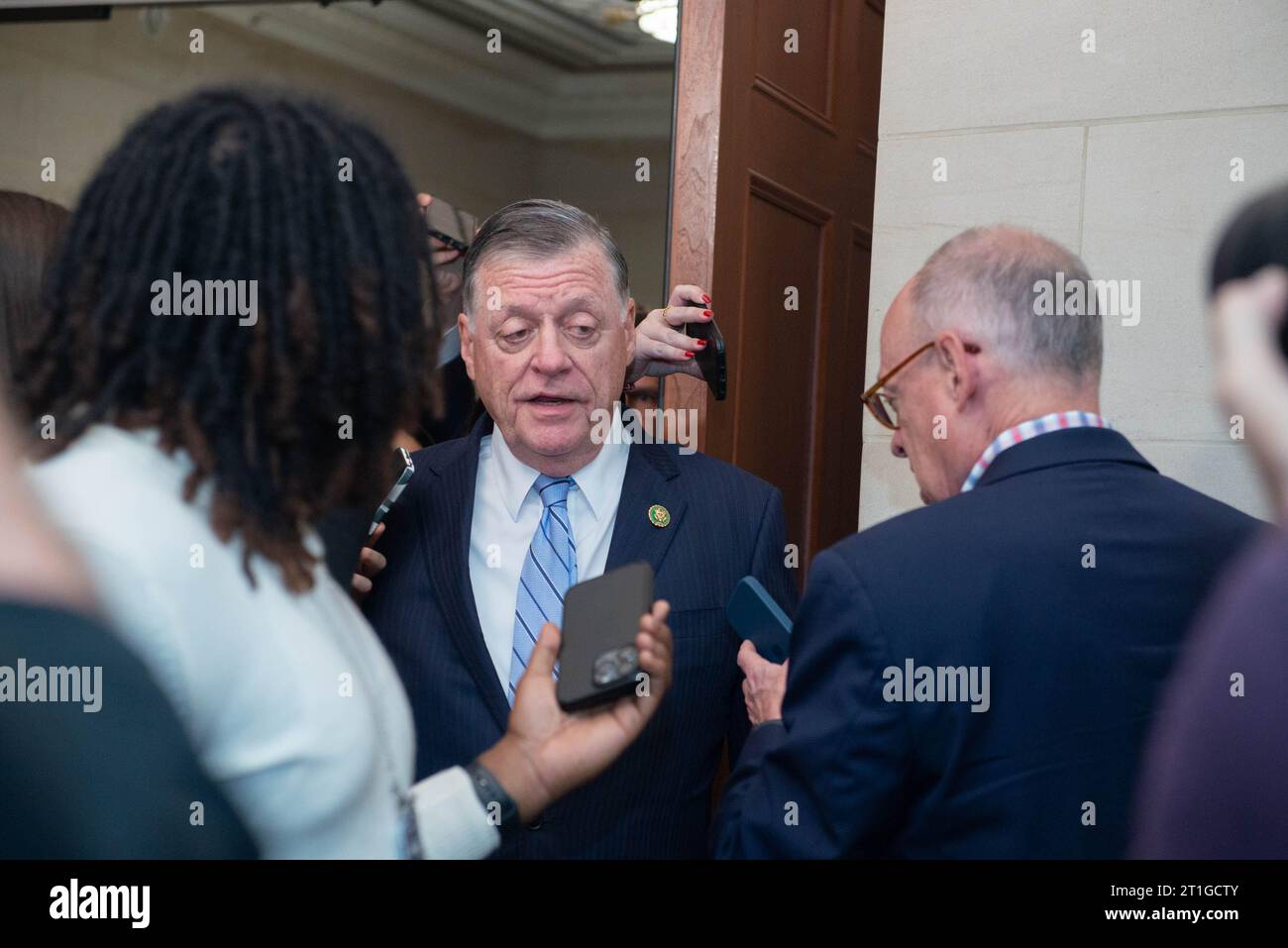 United States Representative Tom Cole (Republican of Oklahoma) talks to ...
