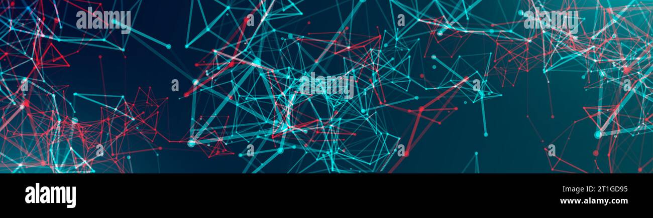 Abstract polygonal vector background with connecting dots and lines. Digital data visualization ...