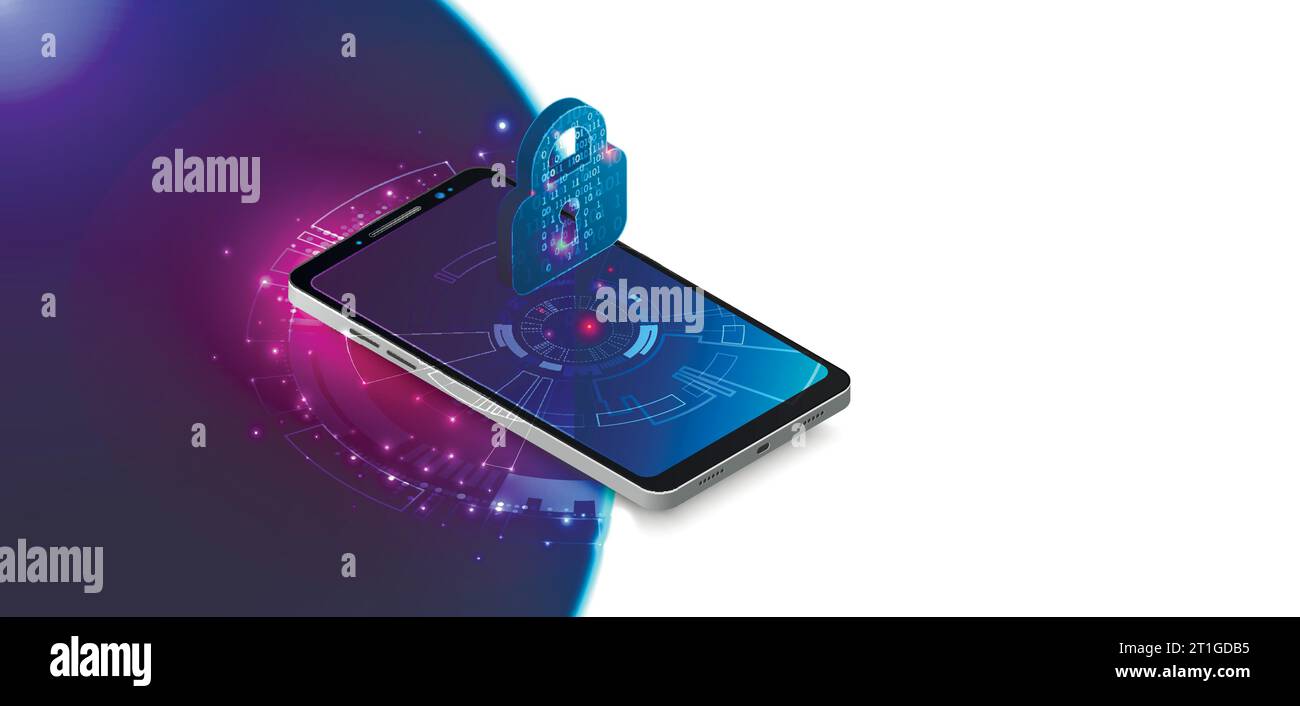 Mobile security protection. Vector illustration Stock Vector Image ...
