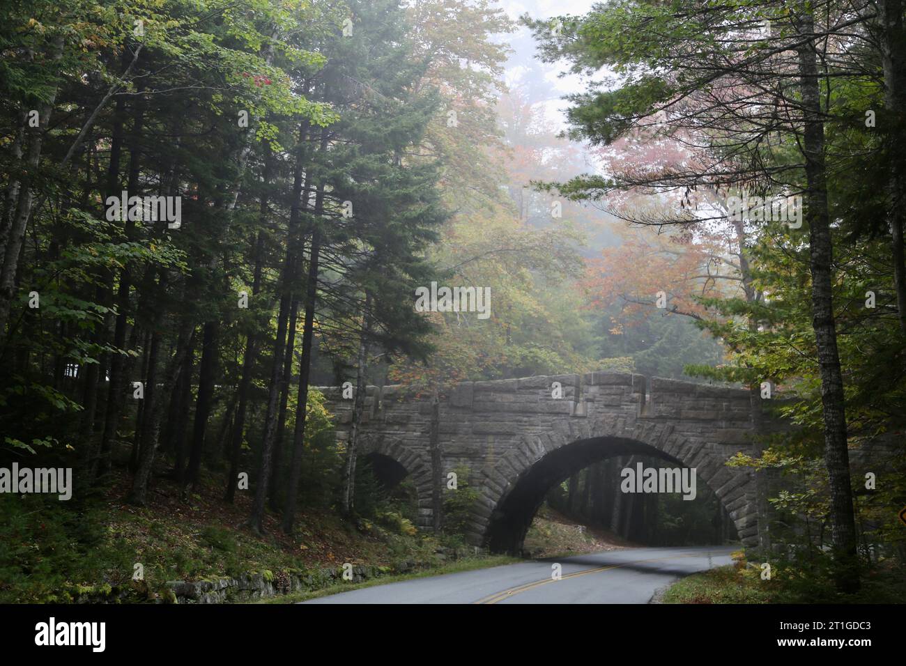 Rock bridge in Acadia Stock Photo - Alamy