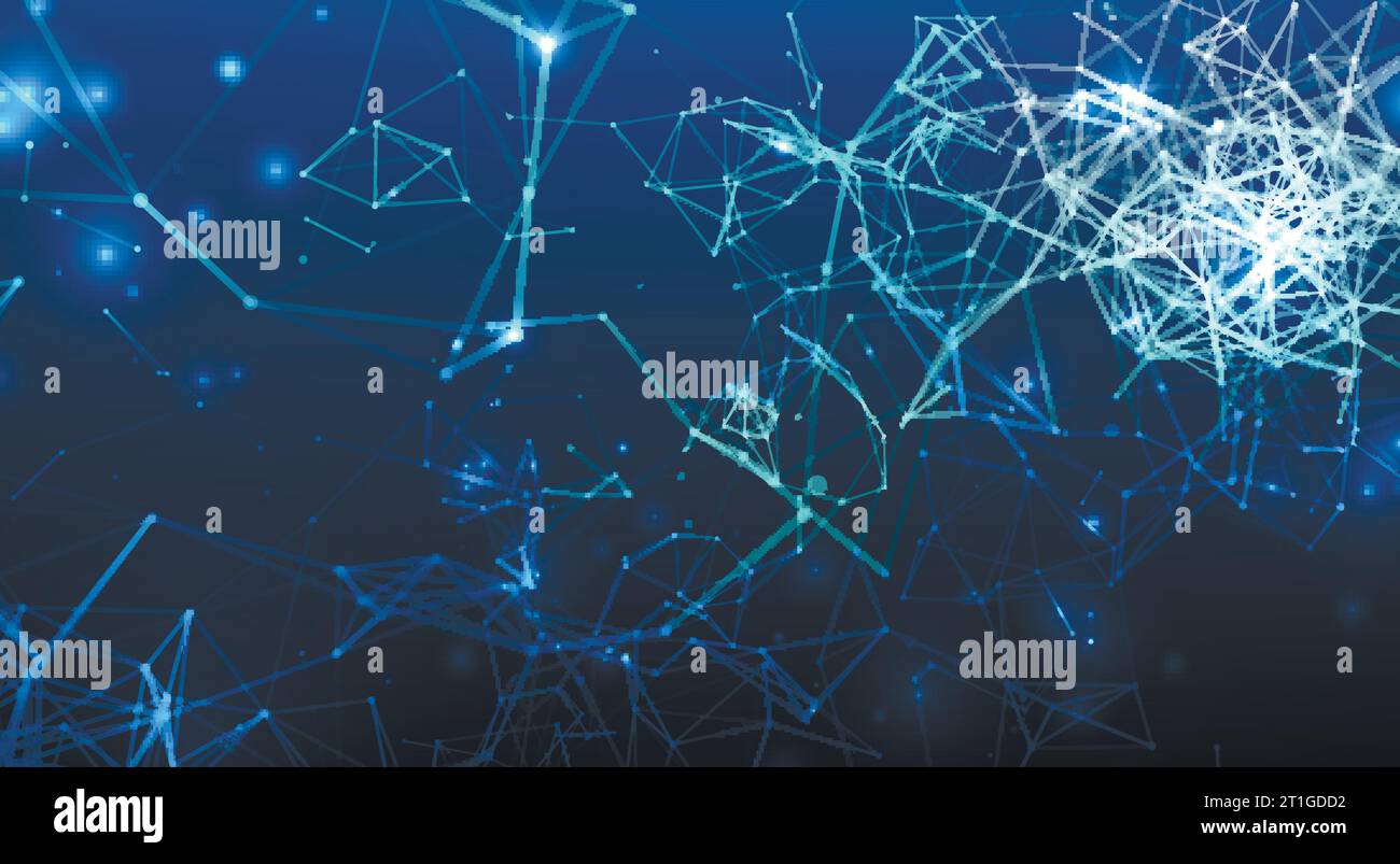 Abstract Polygonal Vector Background With Connecting Dots And Lines Digital Data Visualization