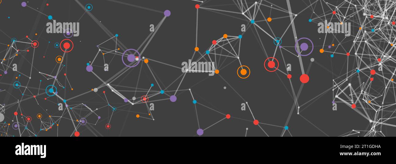 Cover template for science and technology presentation. Plexus style ...