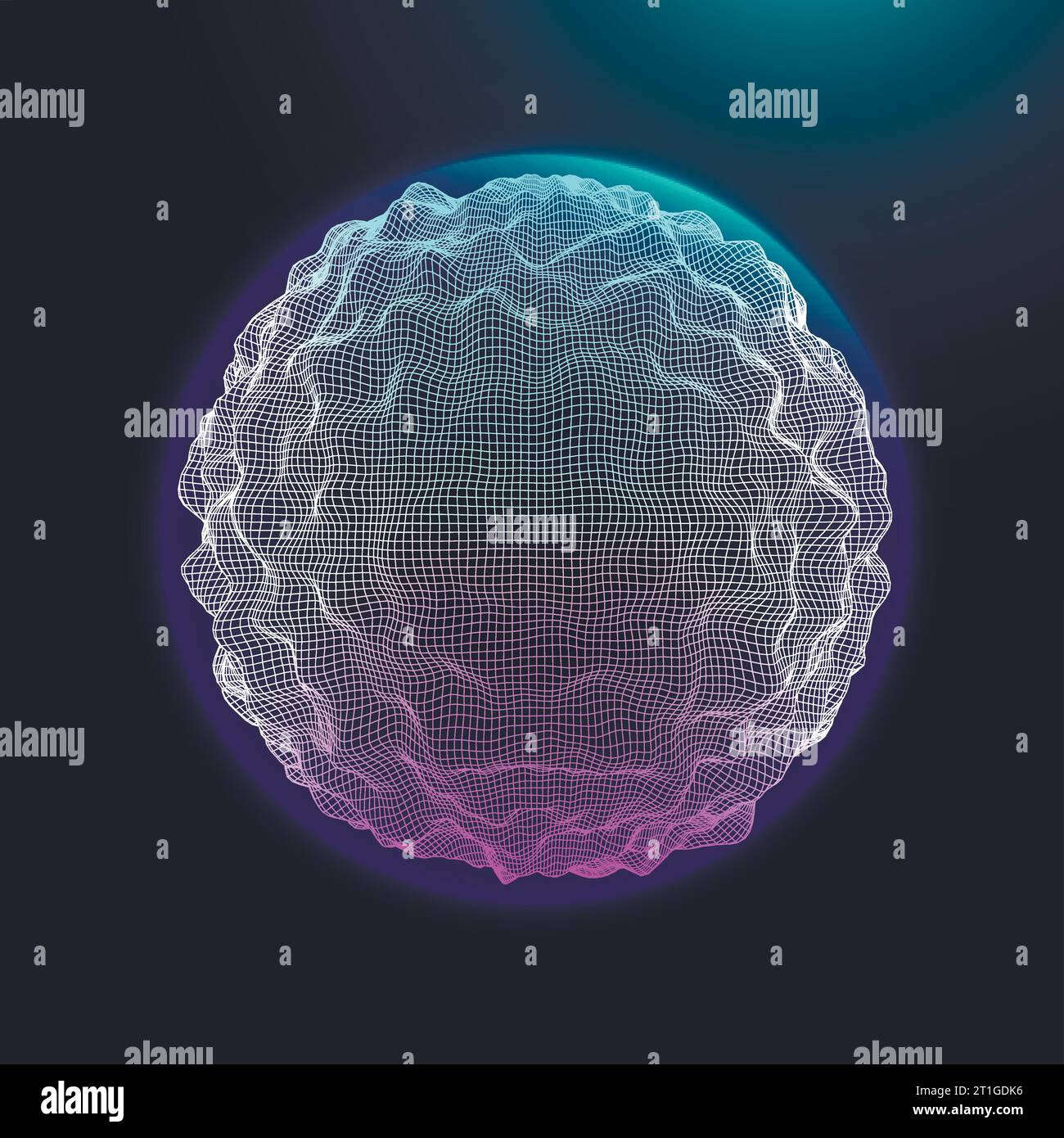 Abstract sphere background with waves. 3D surface Stock Vector Image ...