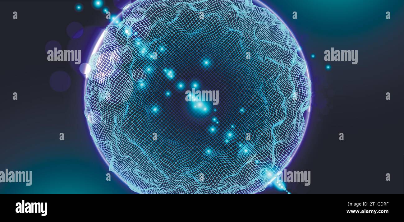 Abstract sphere background with waves. 3D surface Stock Vector Image ...