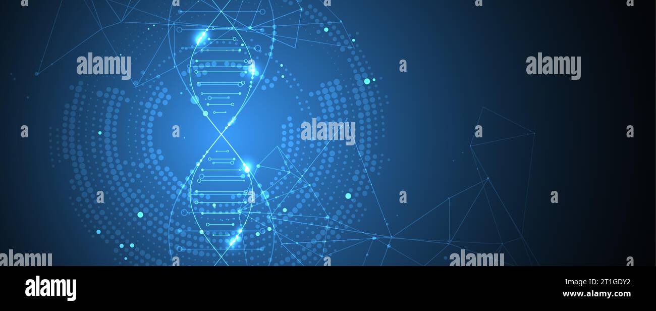 Science template, wallpaper or banner with a DNA molecules. Vector ...