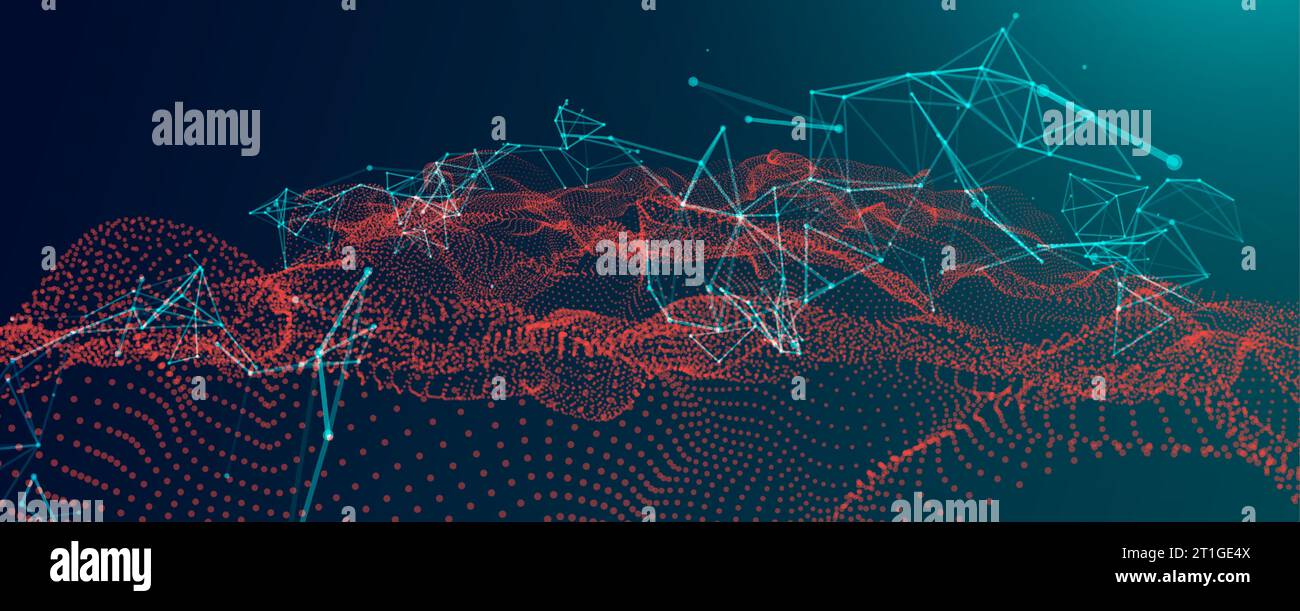 Abstract background. Particles liquid dynamic flow. Trendy fluid cover design Stock Vector Image ...