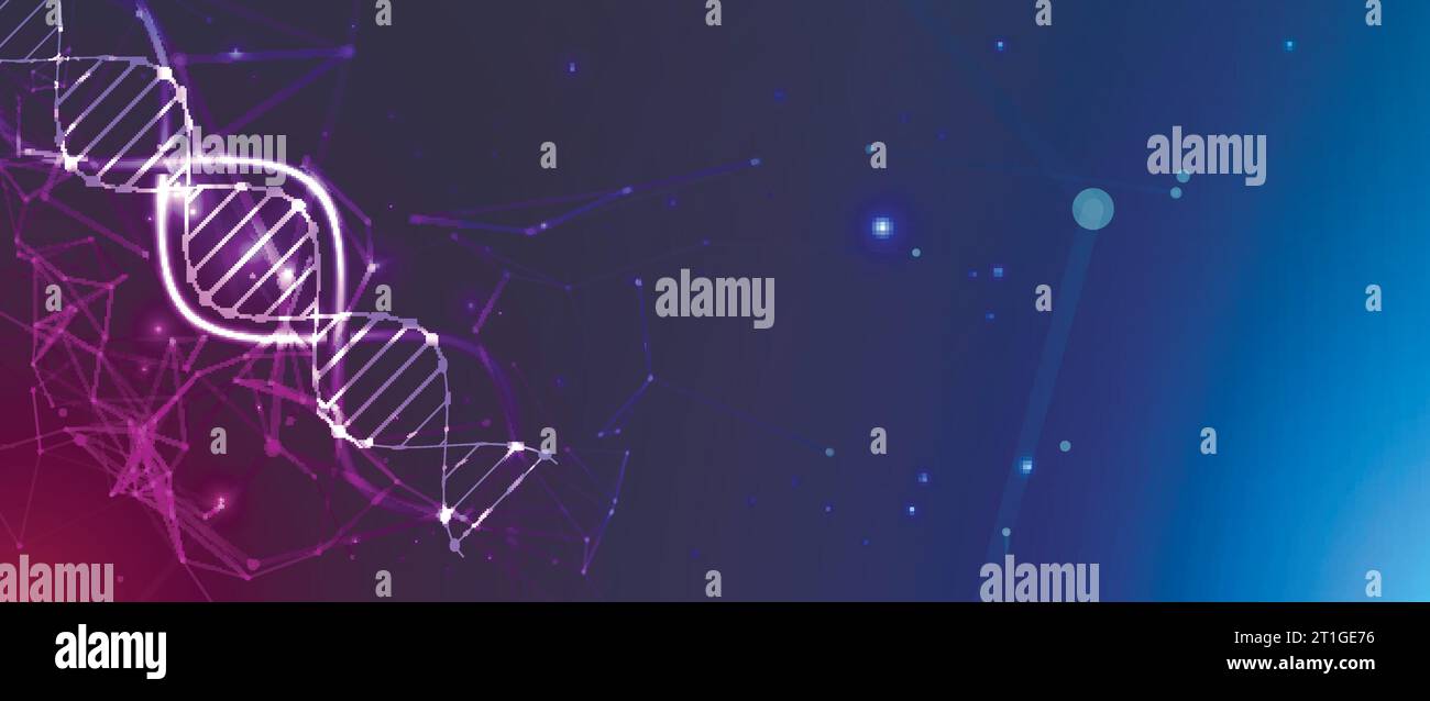 Science template, wallpaper or banner with a DNA molecules. Vector ...