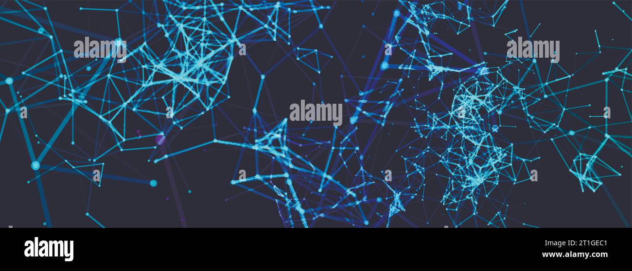 Abstract Polygonal Vector Background With Connecting Dots And Lines Digital Data Visualization