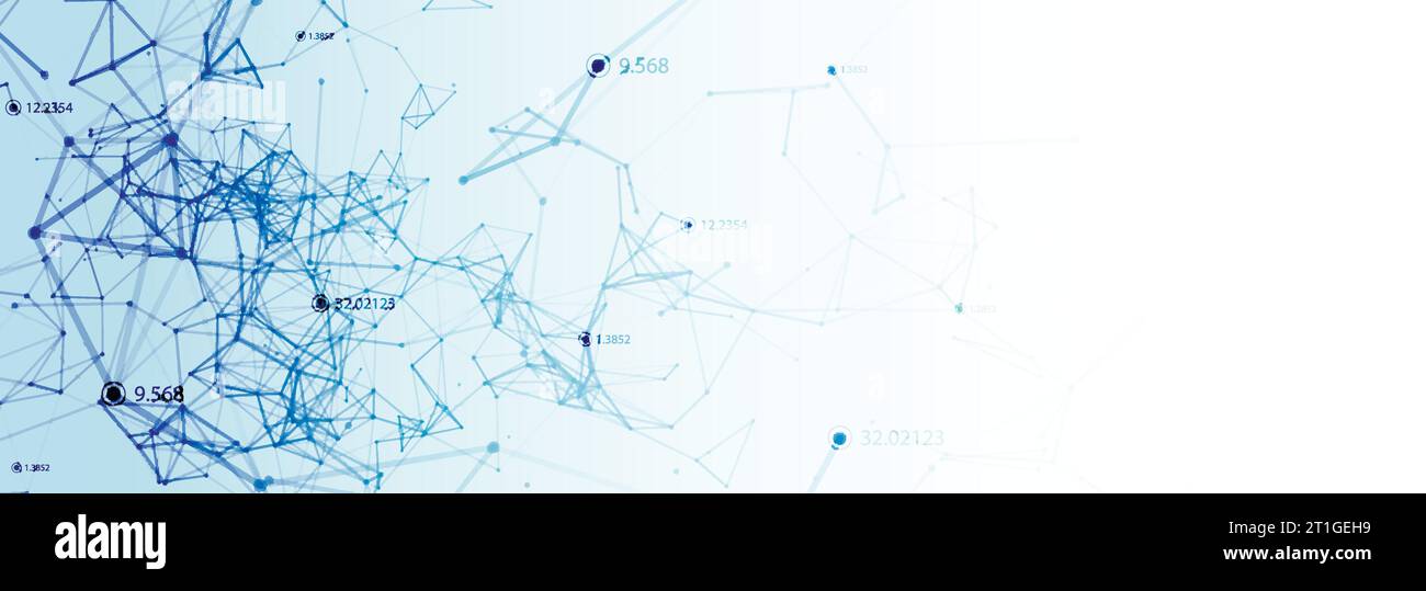 Abstract polygonal vector background with connecting dots and lines. Digital data visualization ...