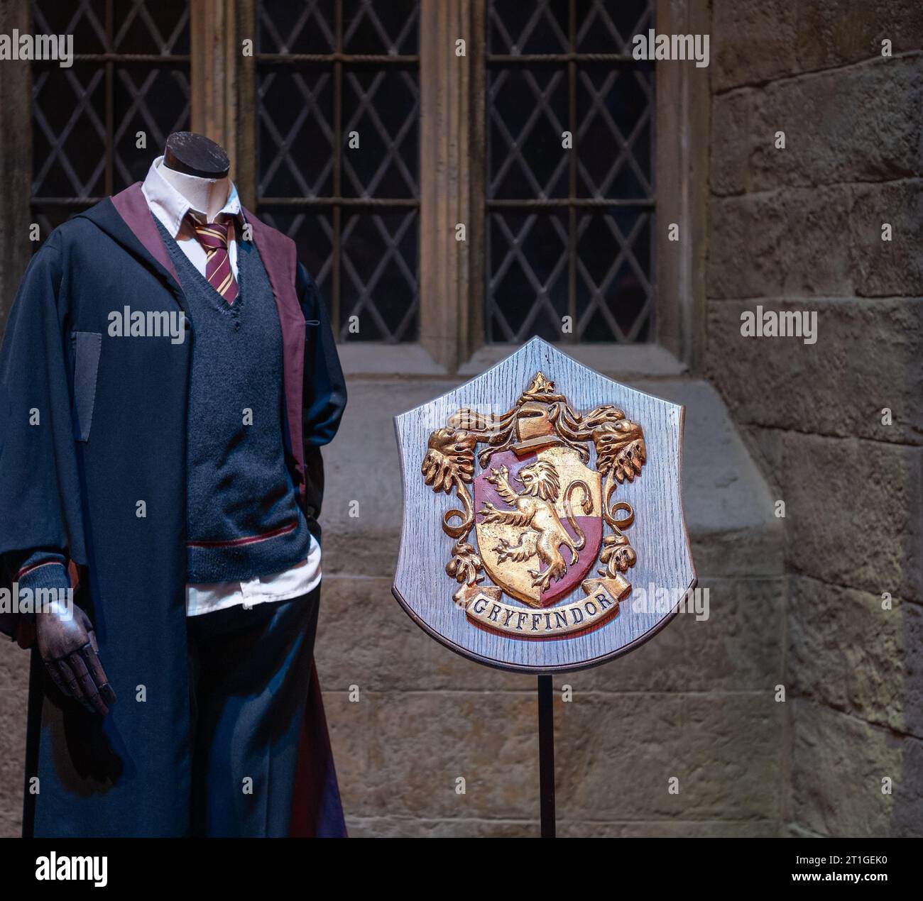 Gryffindor House plaque and uniform at The Making of Harry Potter ...