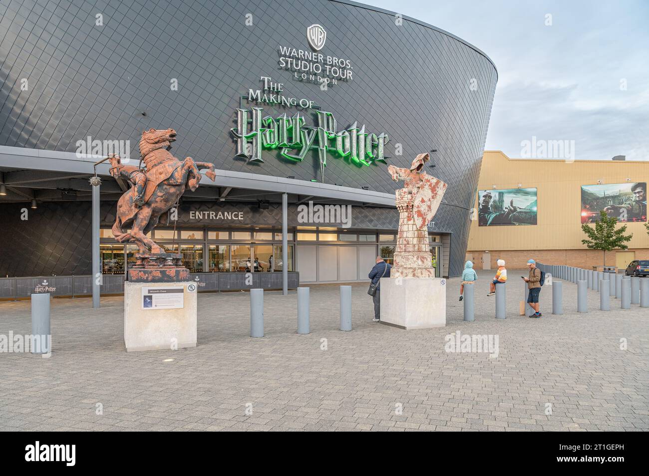 Entrance to the Harry Potter Studios with chess piece statues ...
