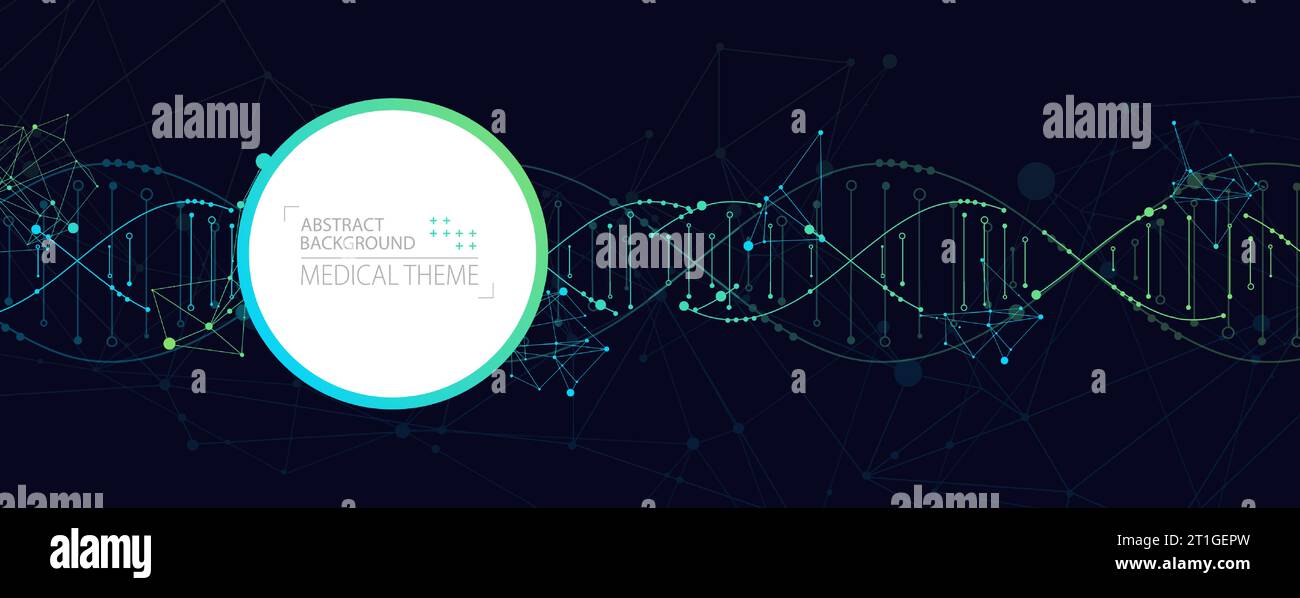 Science template, abstract background with a 3D DNA molecules. Vector ...