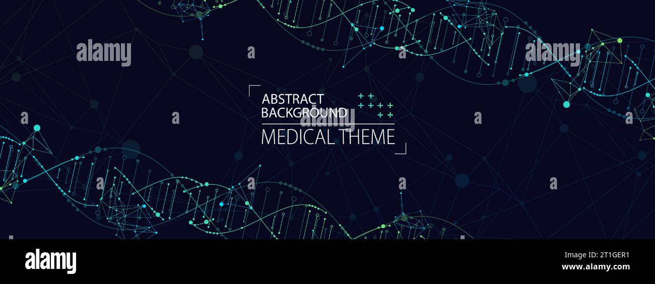 Science template, abstract background with a 3D DNA molecules. Vector ...