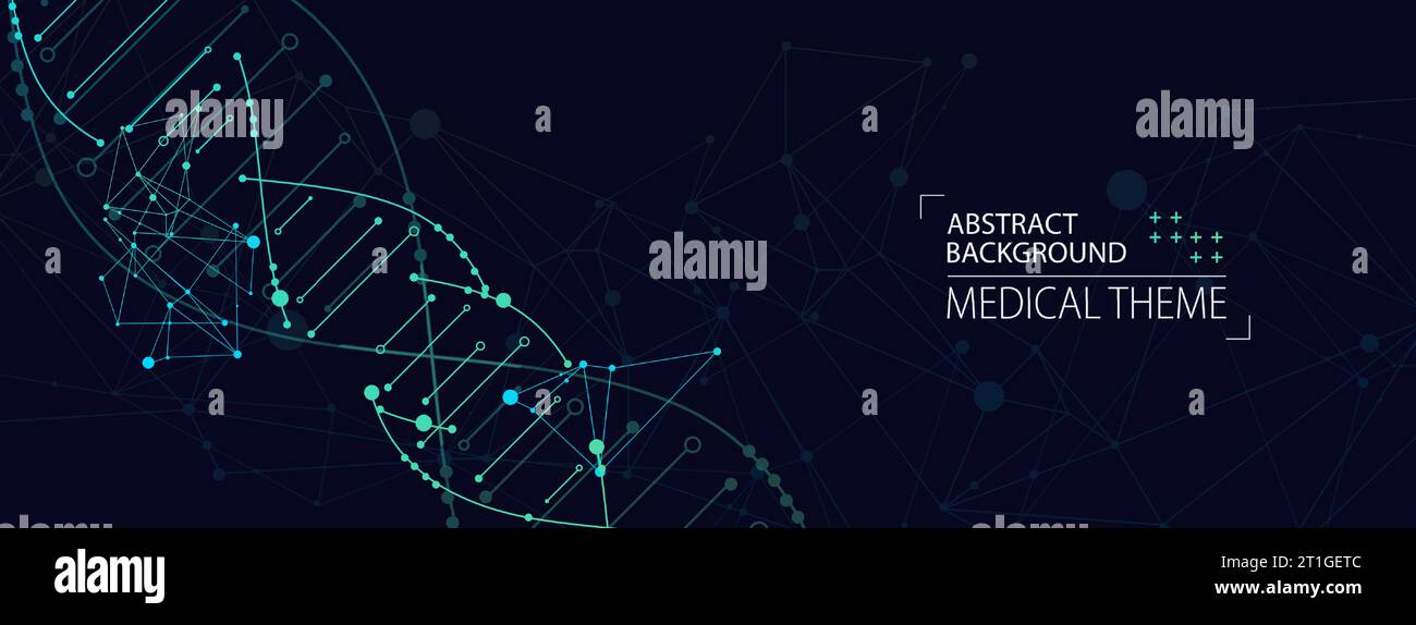 Science template, abstract background with a 3D DNA molecules. Vector ...