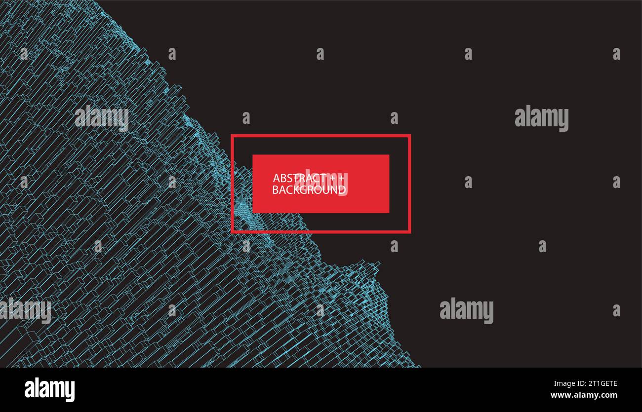 Square pattern. Wireframe landscape background. Futuristic vector ...