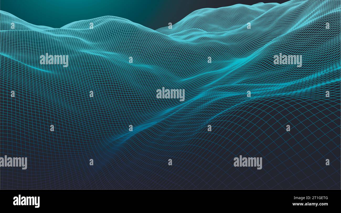 Abstract background with waves. 3D surface Stock Vector Image & Art - Alamy