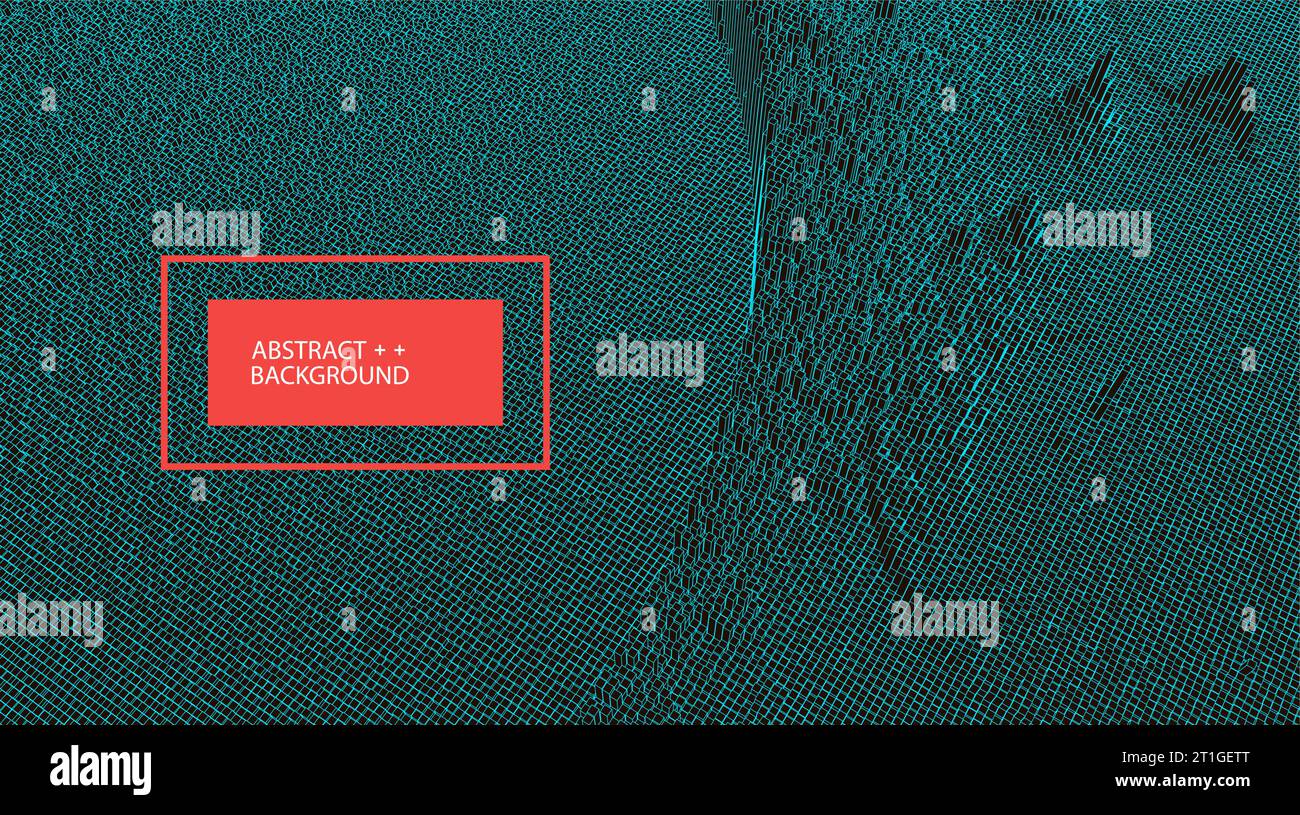 Square pattern. Wireframe landscape background. Futuristic vector ...