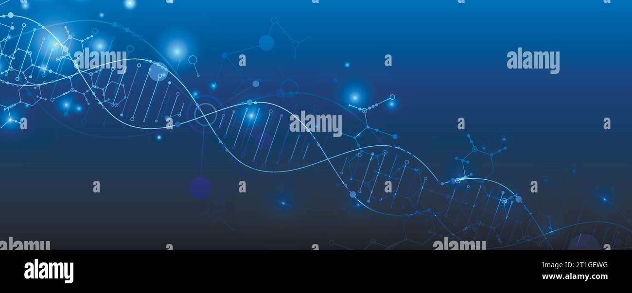 Science template, wallpaper or banner with a DNA molecules. Vector ...