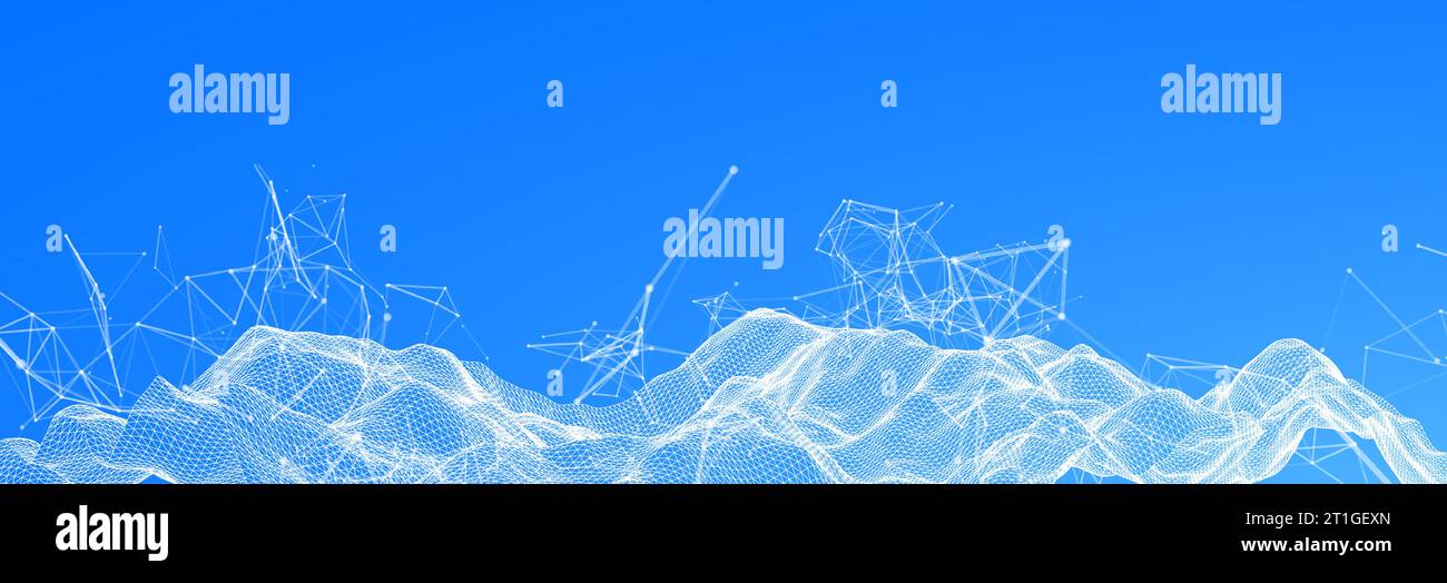 Abstract polygonal vector science background with connecting dots and ...