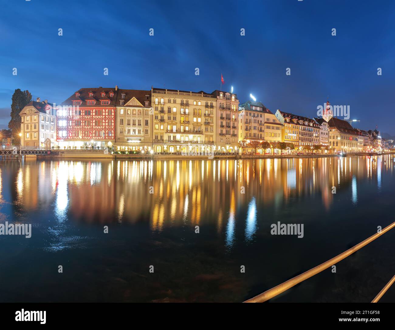 Beautiful historic city center of Lucerne with famous buildings and ...