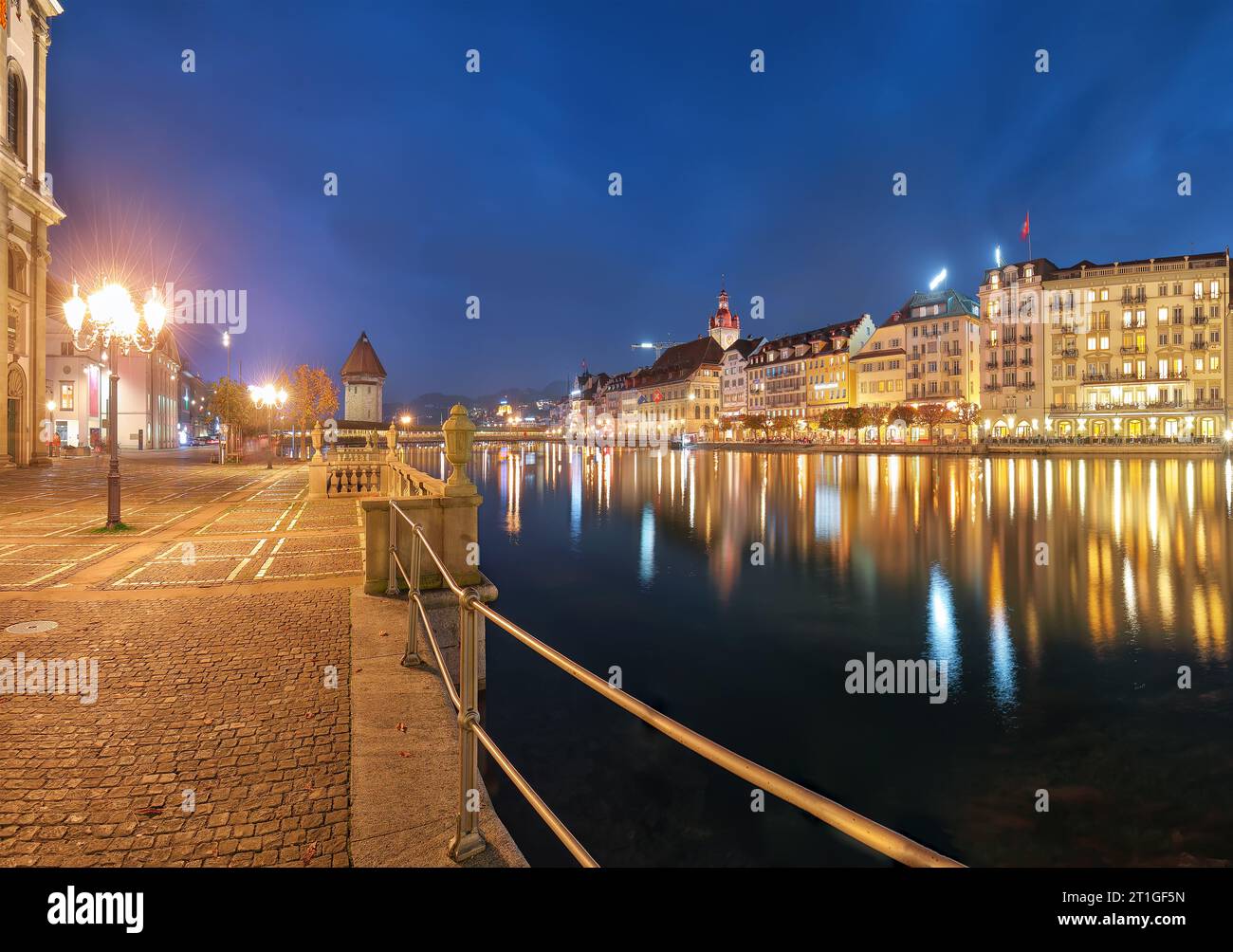 Beautiful historic city center of Lucerne with famous buildings and ...