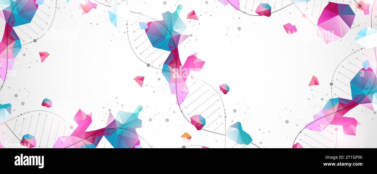 DNA molecules science template, abstract background. Vector ...