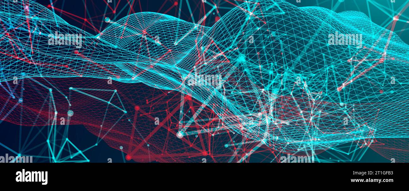 Abstract Polygonal Vector Science Background With Connecting Dots And Lines Stock Vector Image