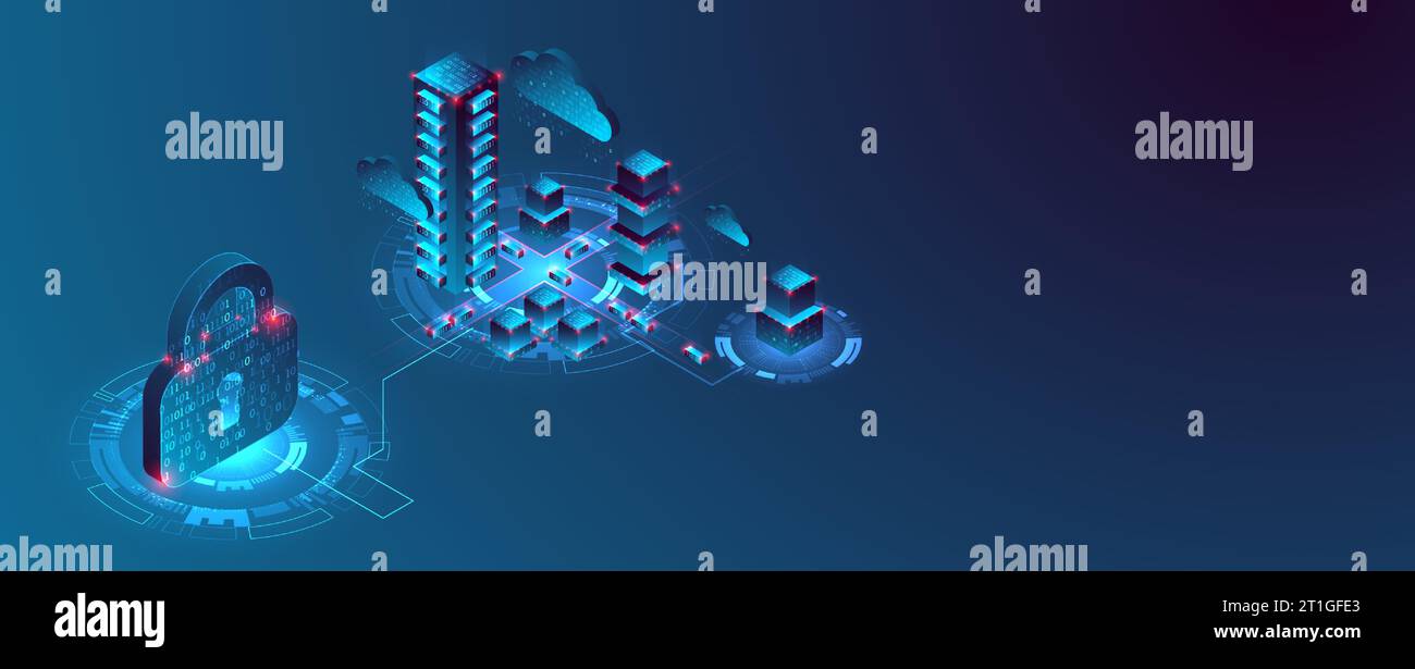 Isometric big data flow processing concept, cloud database. Abstract ...